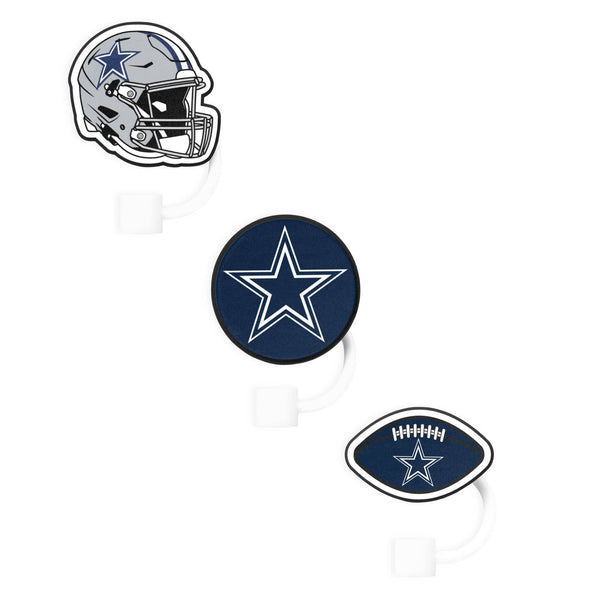 Dallas Cowboys NFL 3 Pack Primary Logo Straw Toppers