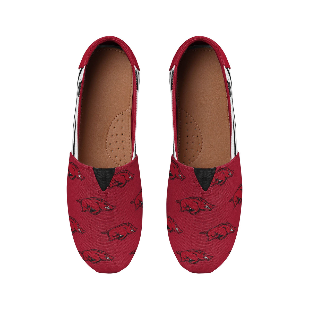 Arkansas Razorbacks NCAA Womens Stripe Canvas Shoes