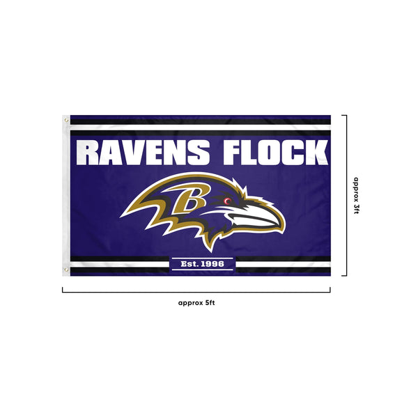 Baltimore Ravens NFL Horizontal Slogan Flag