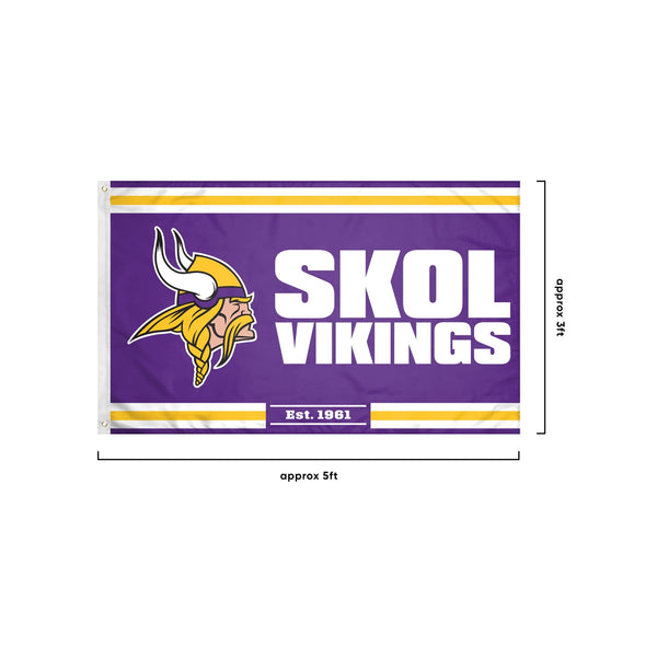 Minnesota Vikings NFL Horizontal Slogan Flag