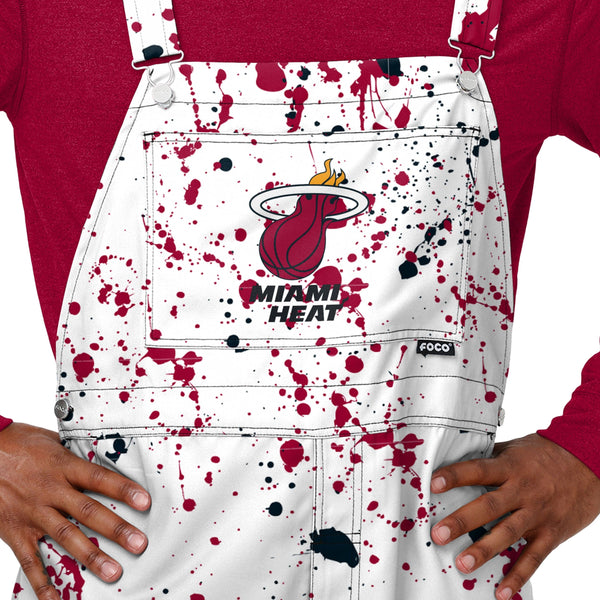 Miami Heat NBA Mens Paint Splatter Bib Overalls