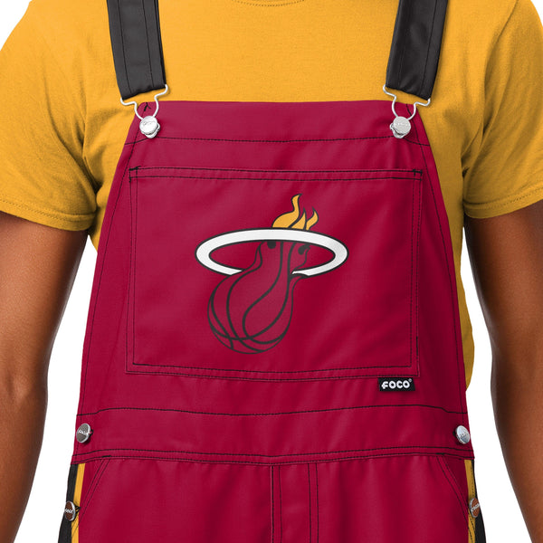 Miami Heat NBA Mens Team Stripe Bib Overalls