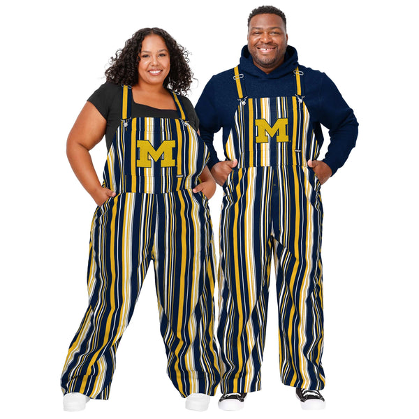 Michigan Wolverines NCAA Mens Hyper Stripe Bib Overalls