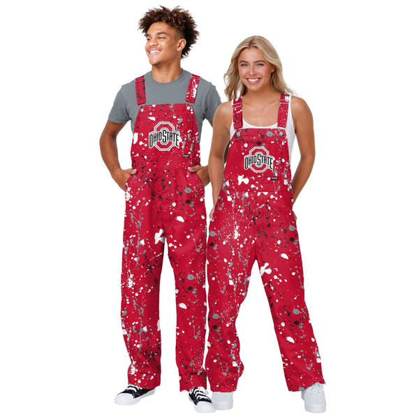 Ohio State Buckeyes NCAA Mens Paint Splatter Bib Overalls