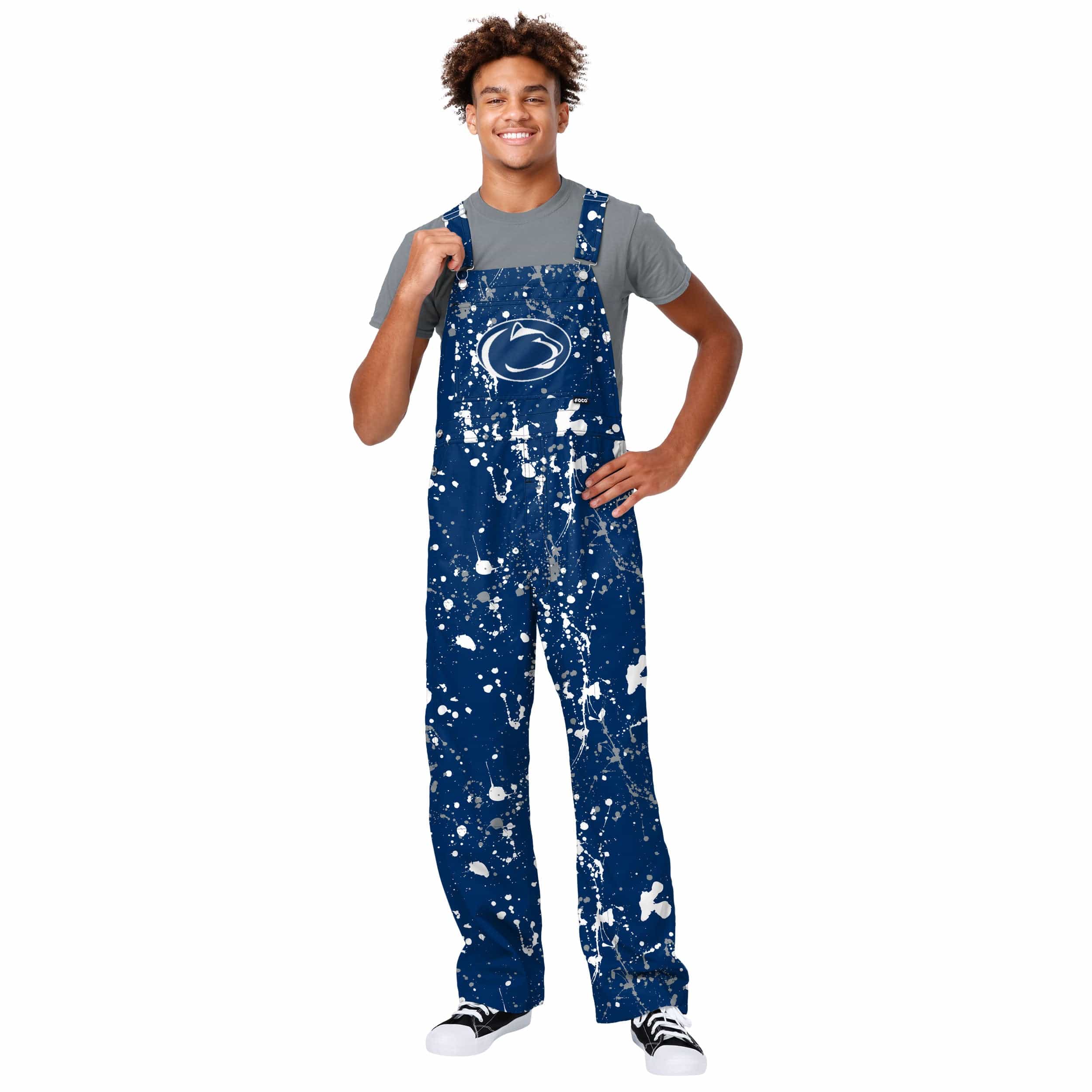 Penn State Nittany Lions NCAA Mens Paint Splatter Bib Overalls