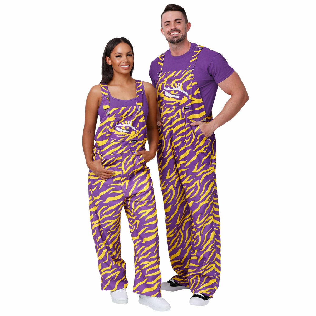 LSU Tigers NCAA Mens Tiger Stripe Thematic Bib Overalls