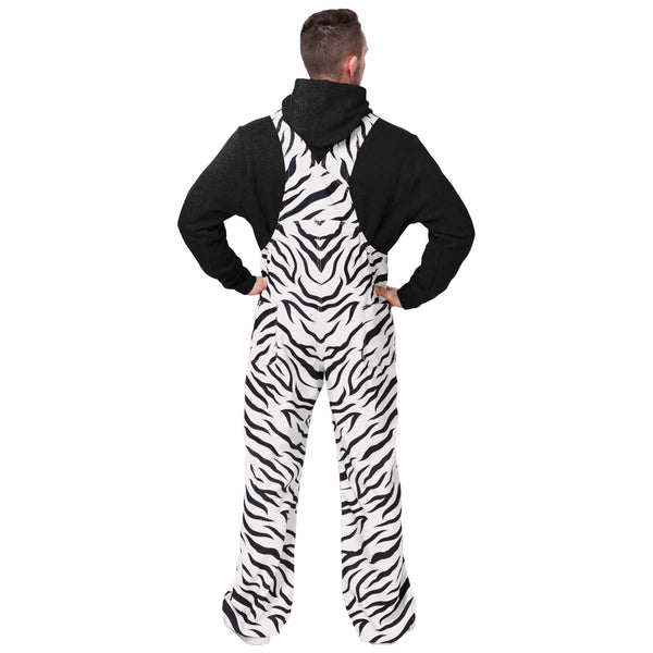 Cincinnati Bengals NFL Mens White Tiger Stripe Thematic Bib Overalls