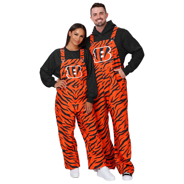 Cincinnati Bengals NFL Mens Tiger Stripe Thematic Bib Overalls