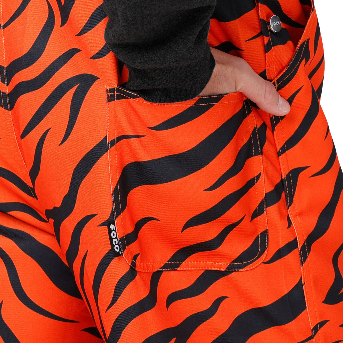 Cincinnati Bengals NFL Mens Tiger Stripe Thematic Bib Overalls
