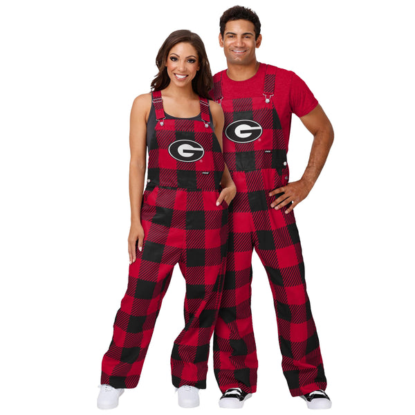 Georgia Bulldogs NCAA Womens Plaid Bib Overalls