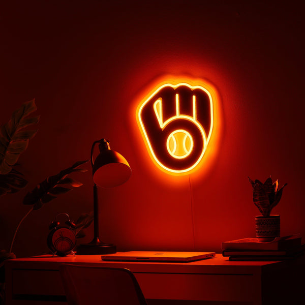 Milwaukee Brewers MLB LED Neon Light Up Team Logo Sign