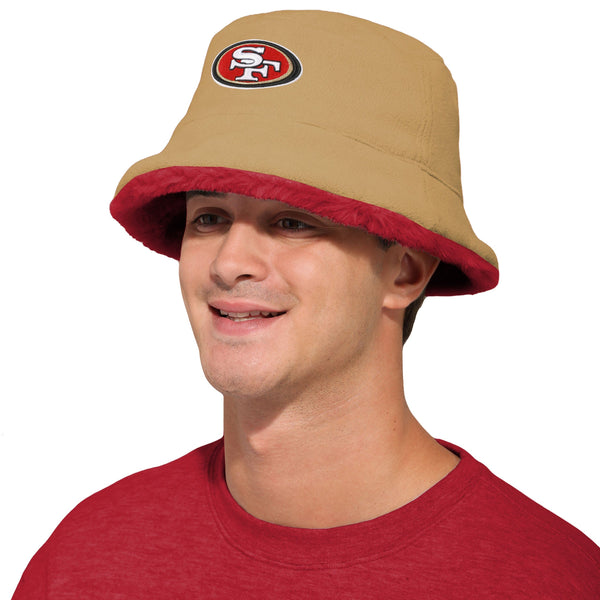 San Francisco 49ers NFL Reversible Faux Fur Bucket Hat (PREORDER - SHI