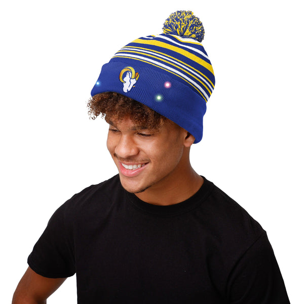Los Angeles Rams NFL Horizontal Stripe Light Up Beanie