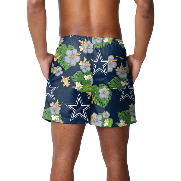 Dallas Cowboys NFL Mens Floral Slim Fit 5.5" Swimming Suit Trunks