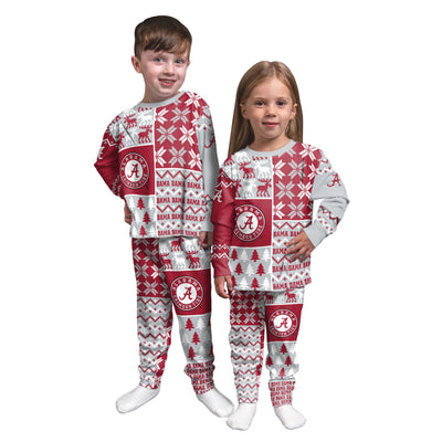 Alabama Crimson Tide NCAA Busy Block Family Holiday Pajamas