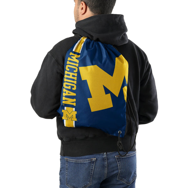 Michigan Wolverines NCAA Big Logo Drawstring Backpack
