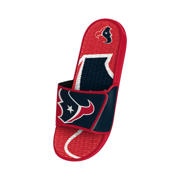 Houston Texans NFL Mens Colorblock Big Logo Gel Slides