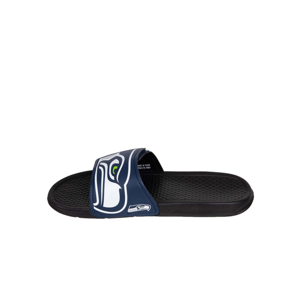 Seattle Seahawks NFL Mens Cropped Big Logo Slides