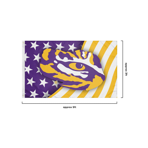 LSU Tigers NCAA Americana Horizontal Flag