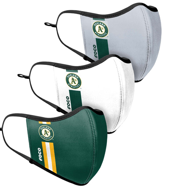 Athletics MLB Sport 3 Pack Face Cover