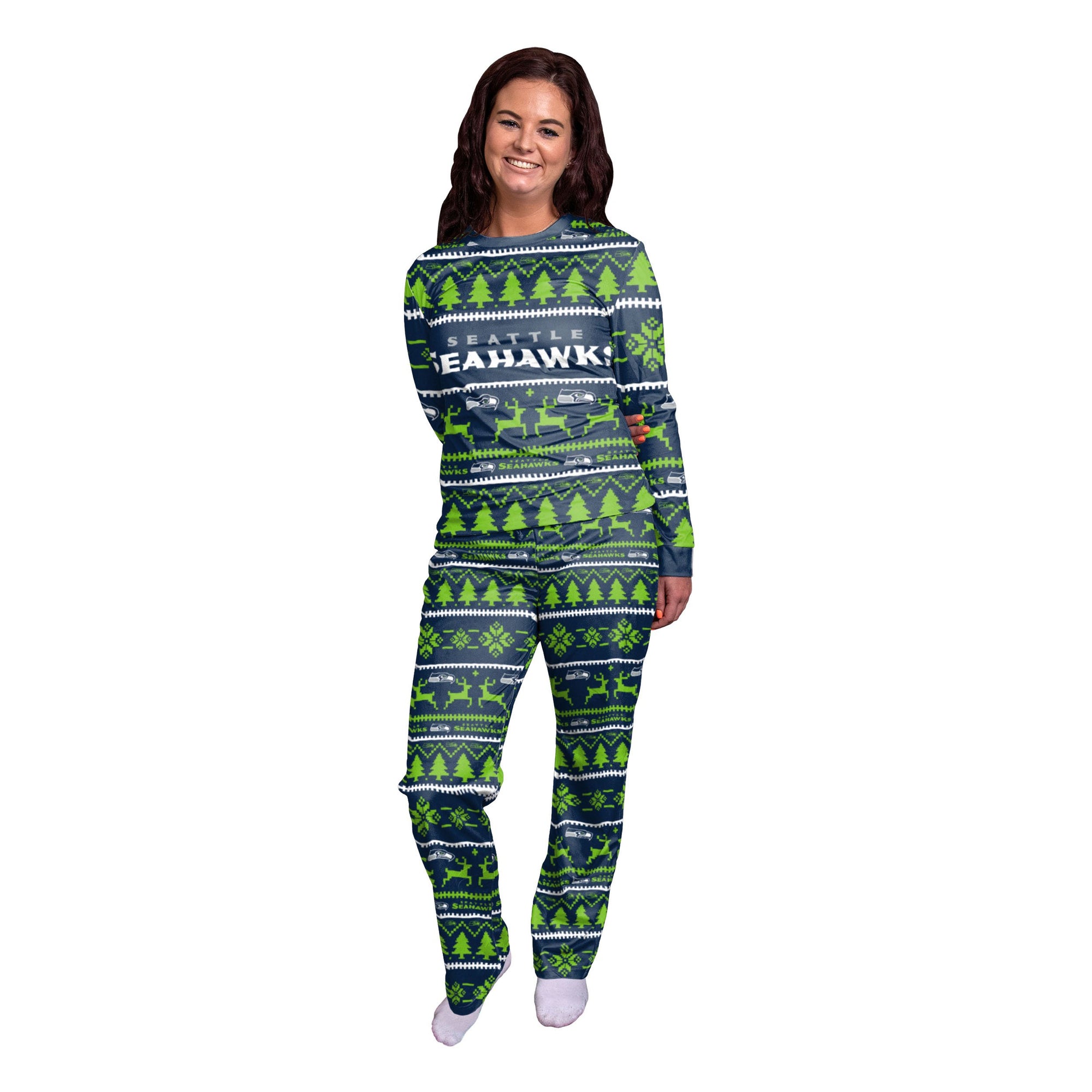 Seattle Seahawks NFL Family Holiday Pajamas