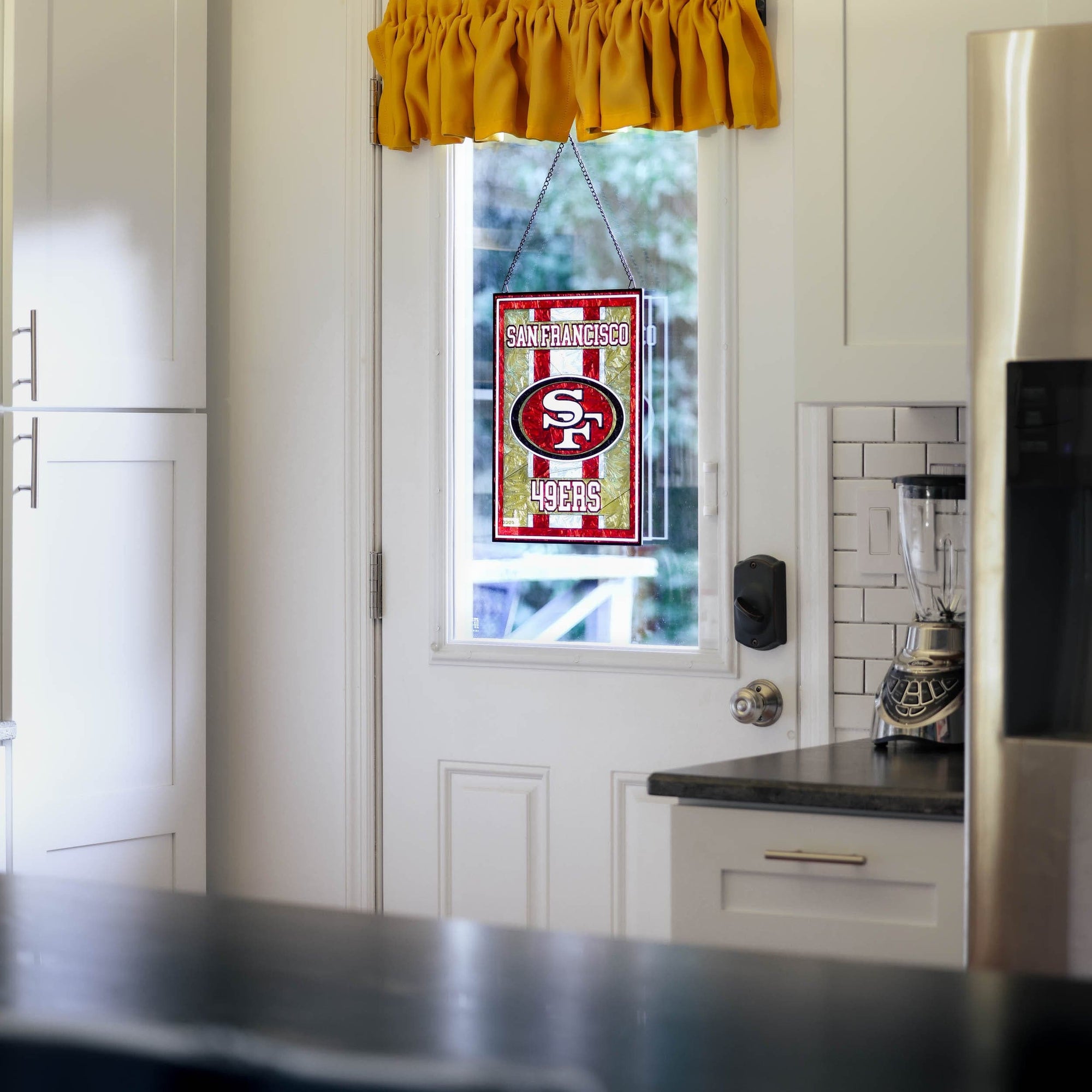 San Francisco 49ers NFL Team Stripe Stain Glass Sign