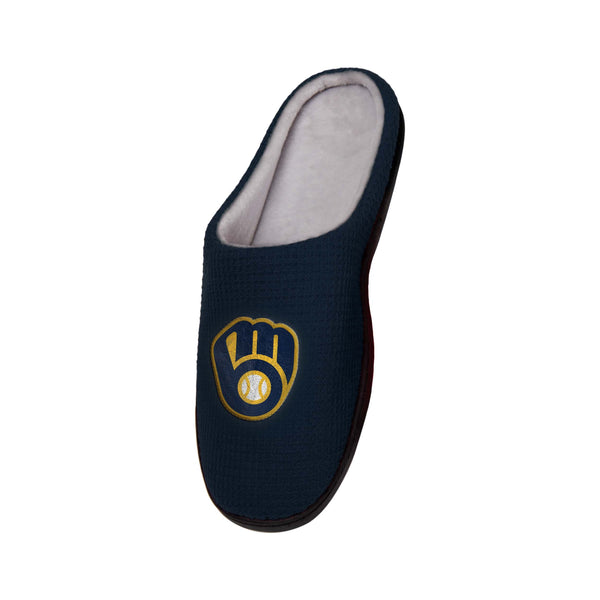 Milwaukee Brewers MLB Mens Memory Foam Slide Slippers