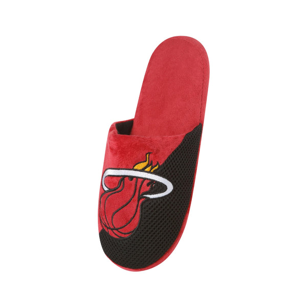 Miami Heat NBA Mens Team Logo Staycation Slippers