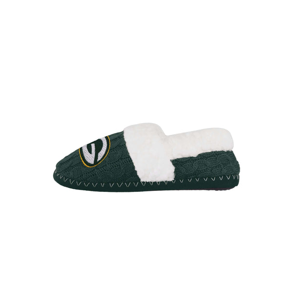Green Bay Packers NFL Womens Team Color Fur Moccasin Slippers
