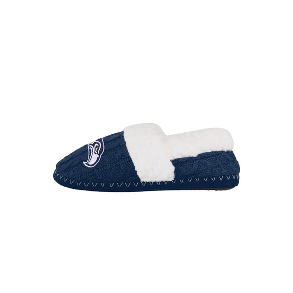 Seattle Seahawks NFL Womens Team Color Fur Moccasin Slippers