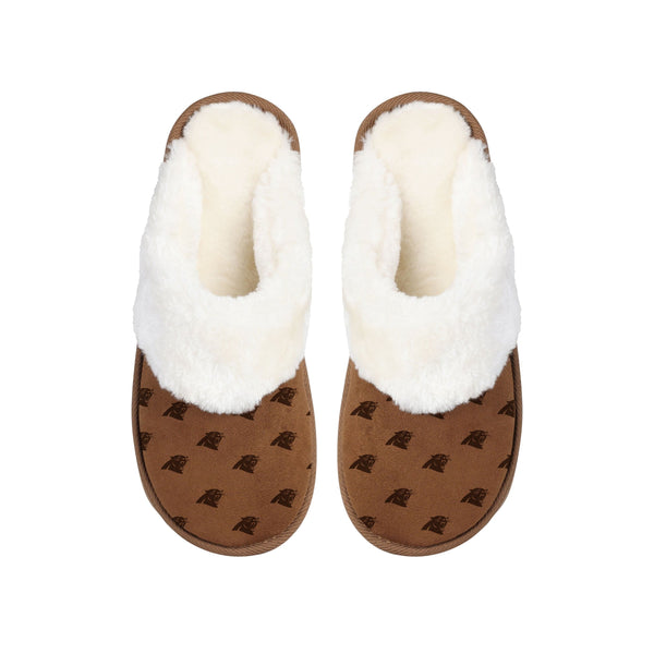 Carolina Panthers NFL Womens Repeat Logo Moccasin Slippers