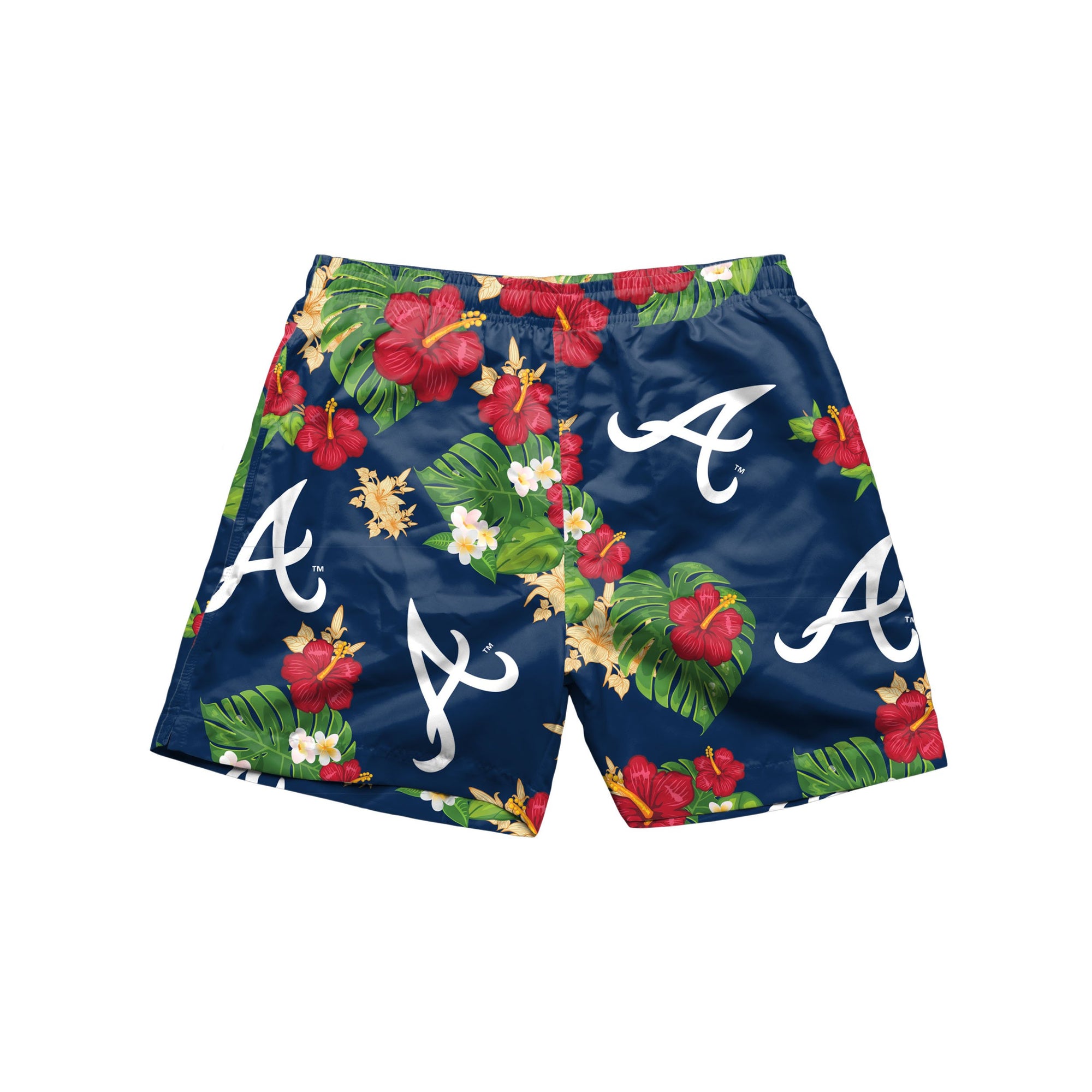 Atlanta Braves MLB Mens Floral Slim Fit 5.5" Swimming Suit Trunks