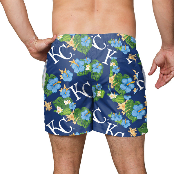 Kansas City Royals MLB Mens Floral Slim Fit 5.5" Swimming Suit Trunks