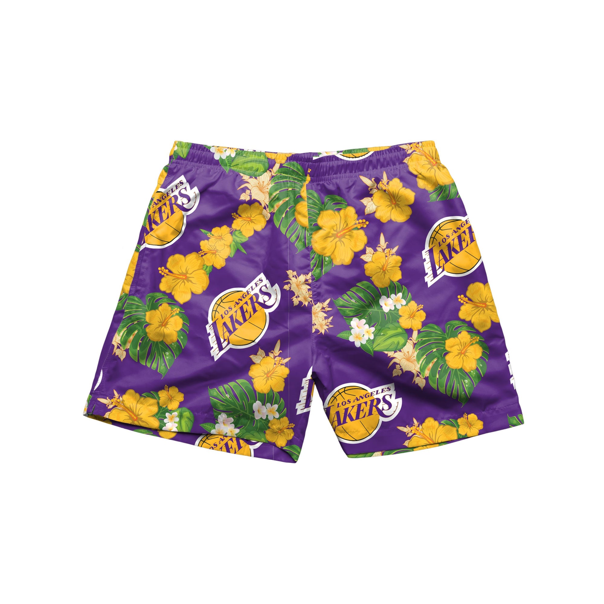 Los Angeles Lakers NBA Mens Floral Slim Fit 5.5" Swimming Suit Trunks