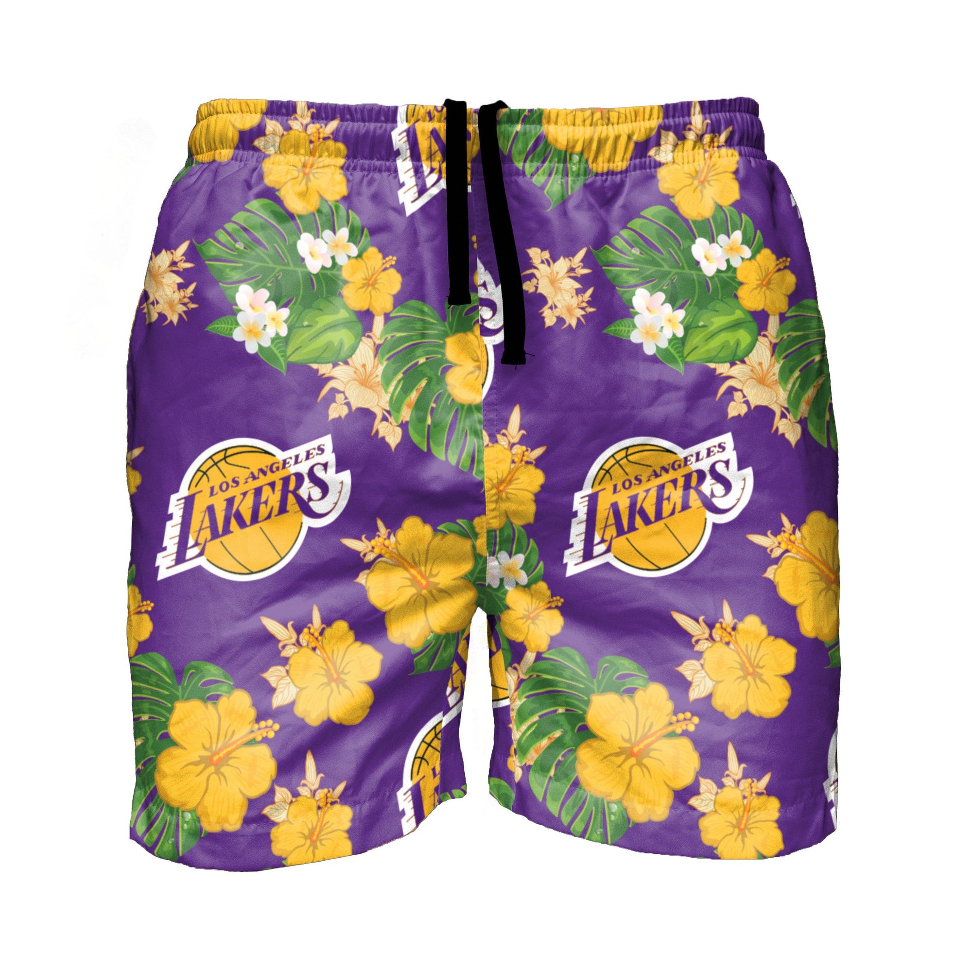 Los Angeles Lakers NBA Mens Floral Slim Fit 5.5" Swimming Suit Trunks