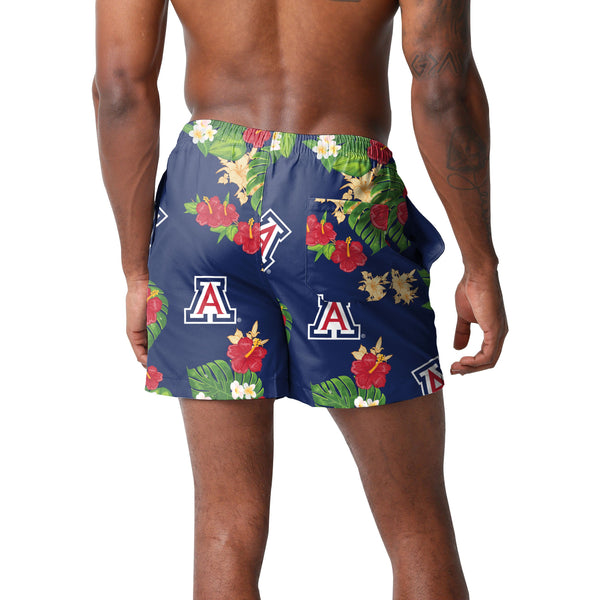 Arizona Wildcats NCAA Mens Floral Slim Fit 5.5" Swimming Suit Trunks