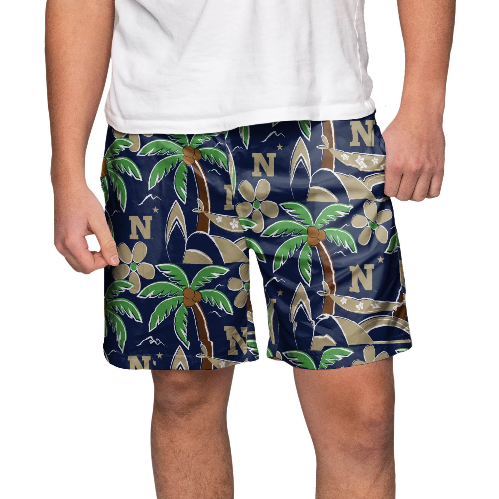 Navy Midshipmen NCAA Mens Tropical Swimming Trunks