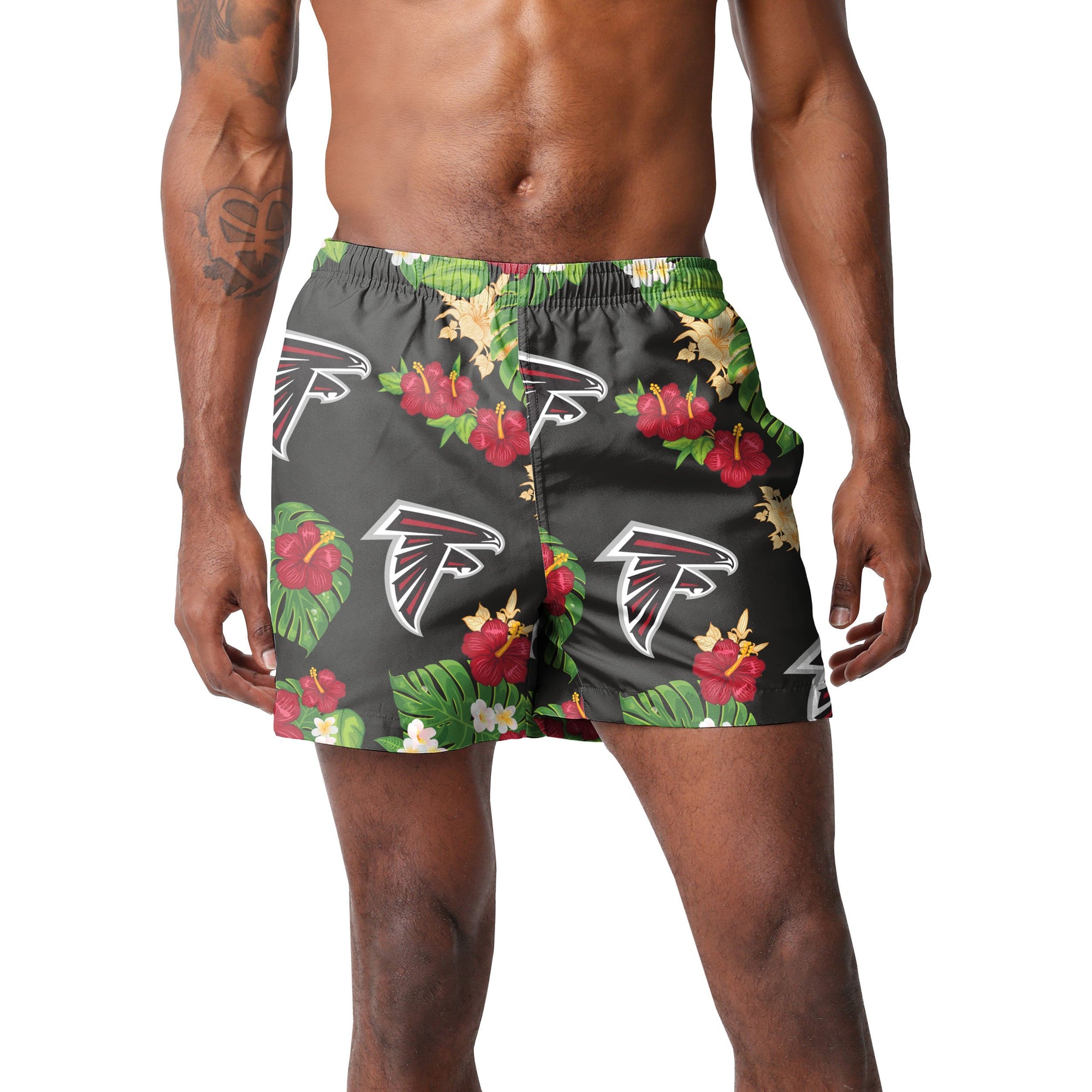 Atlanta Falcons NFL Mens Floral Slim Fit 5.5" Swimming Suit Trunks