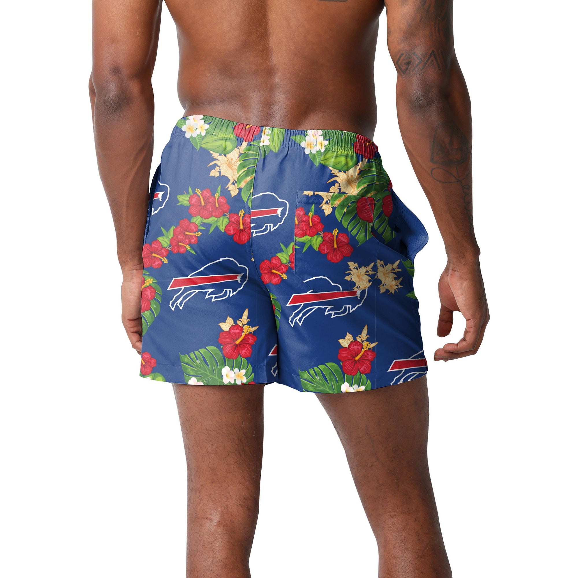 Buffalo Bills NFL Mens Floral Slim Fit 5.5" Swimming Suit Trunks