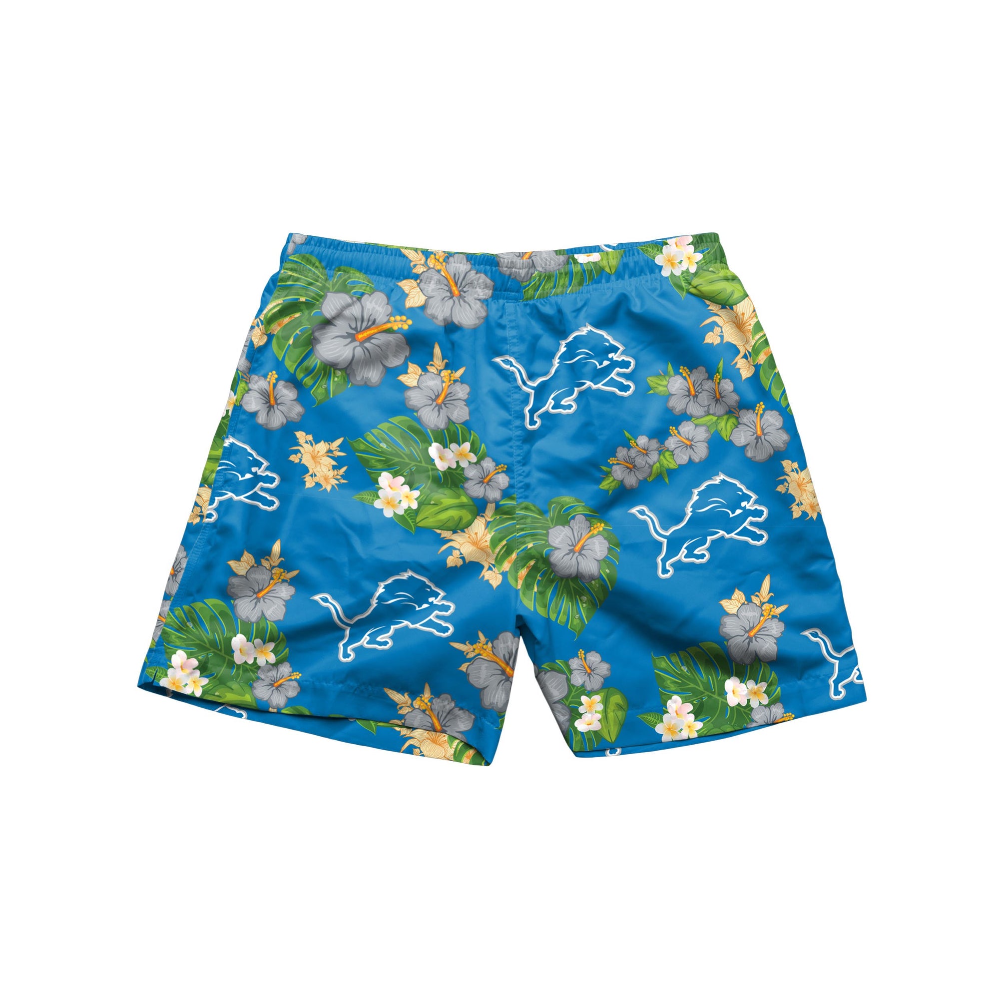Detroit Lions NFL Mens Floral Slim Fit 5.5" Swimming Suit Trunks