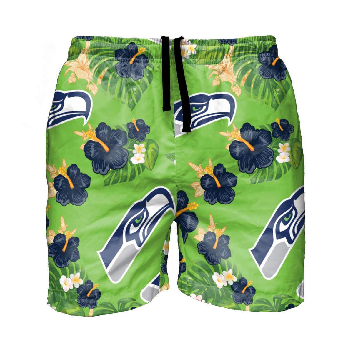 Seattle Seahawks NFL Mens Floral Slim Fit 5.5" Swimming Suit Trunks