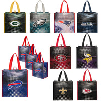 NFL 4 Pack Reusable Shopping Bags - Pick Your Team (PREORDER - SHIPS L